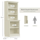 Living Essentials Corp. 72" Halston Multi-Depth 5-Tier Bookshelf ...