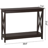 "HomGarden Modern Narrow Console Table, 2-Shelves Wooden Sofa Side ...