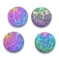 304 Stainless Steel Charms Textured Laser Cut Flat Round Ion Plating(IP ...
