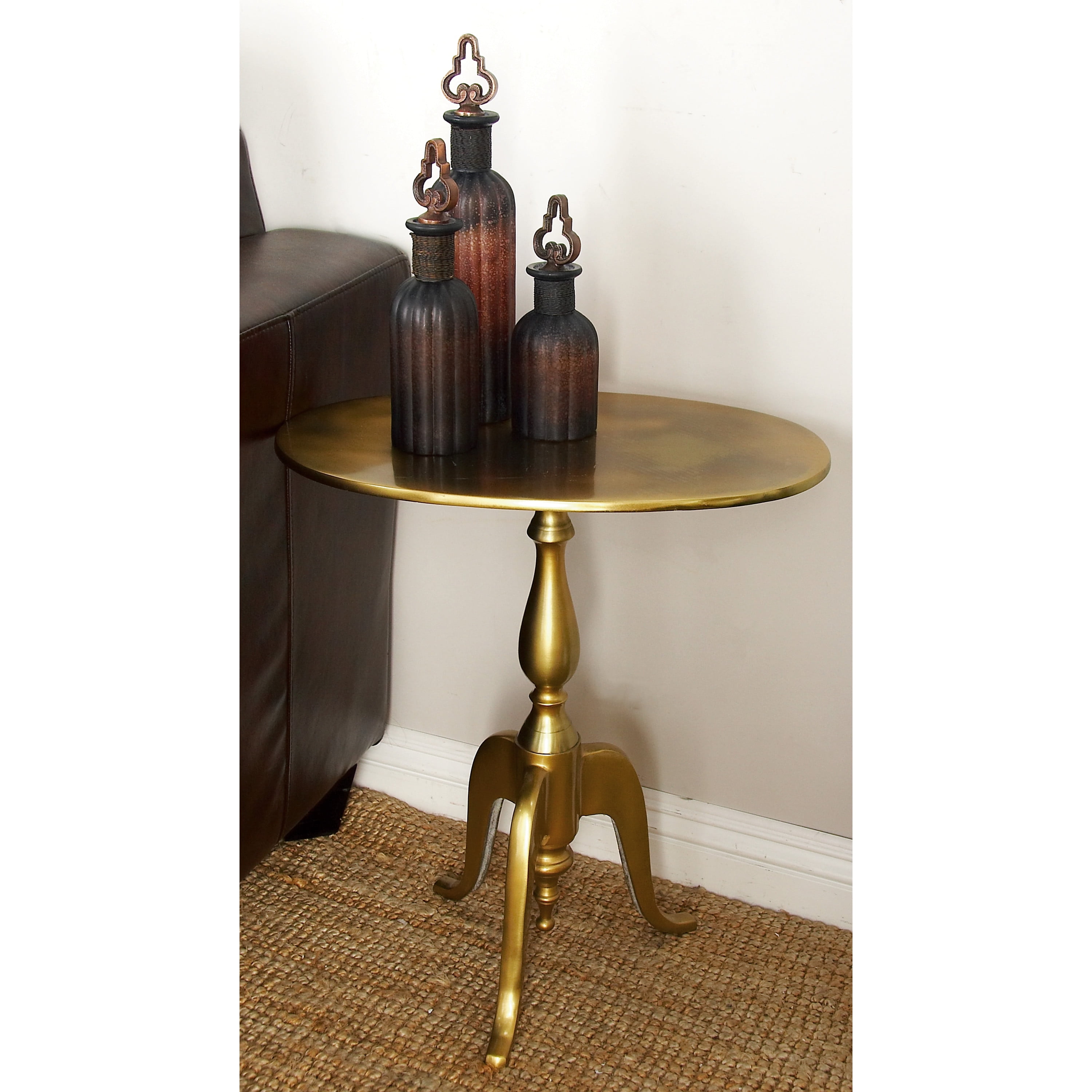 DecMode 19" x 21" Gold Aluminum Small Accent Table, 1-Piece - Walmart.com