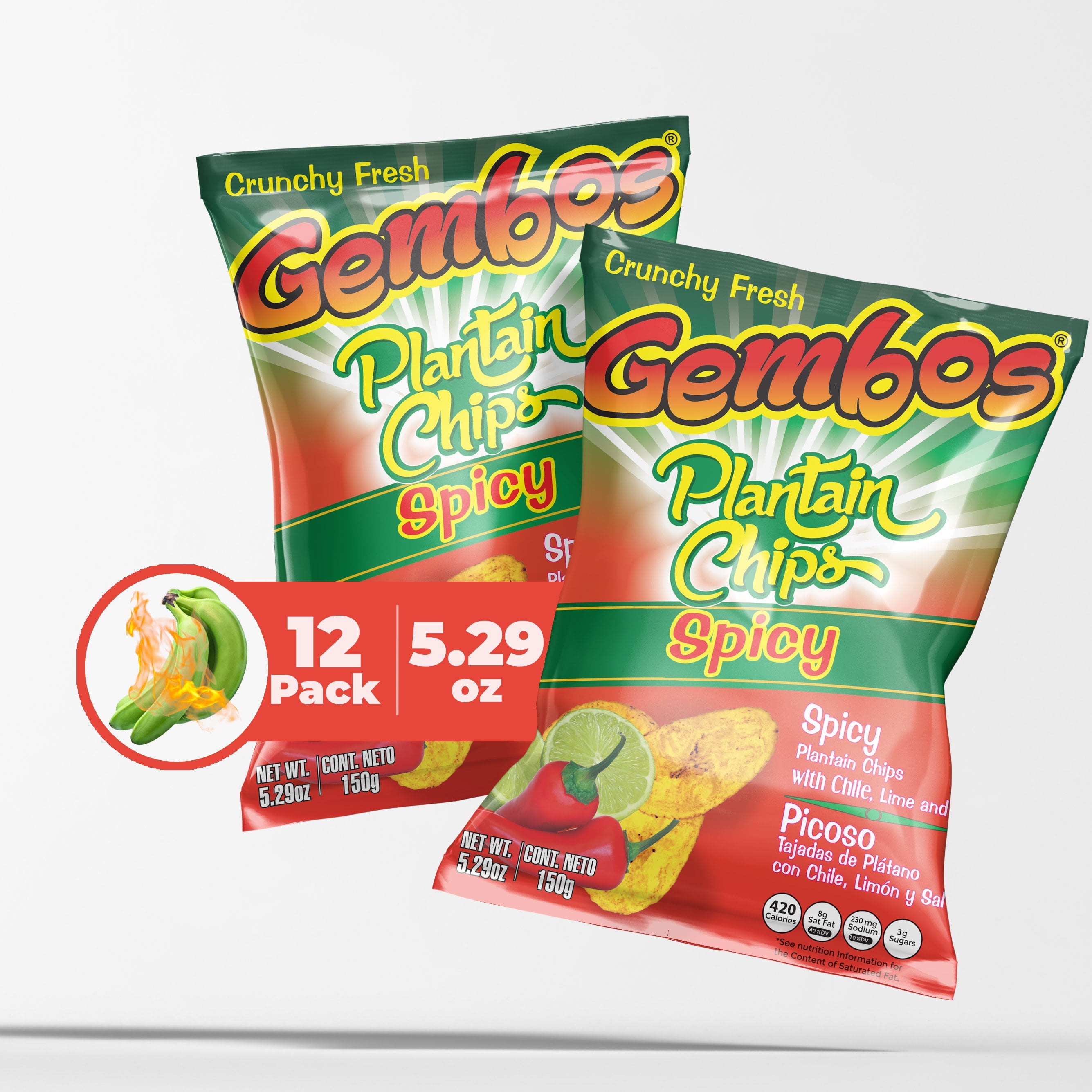 Gembos Plantain Chips Spicy / Picoso 12-Pack - Walmart.com - Walmart.com