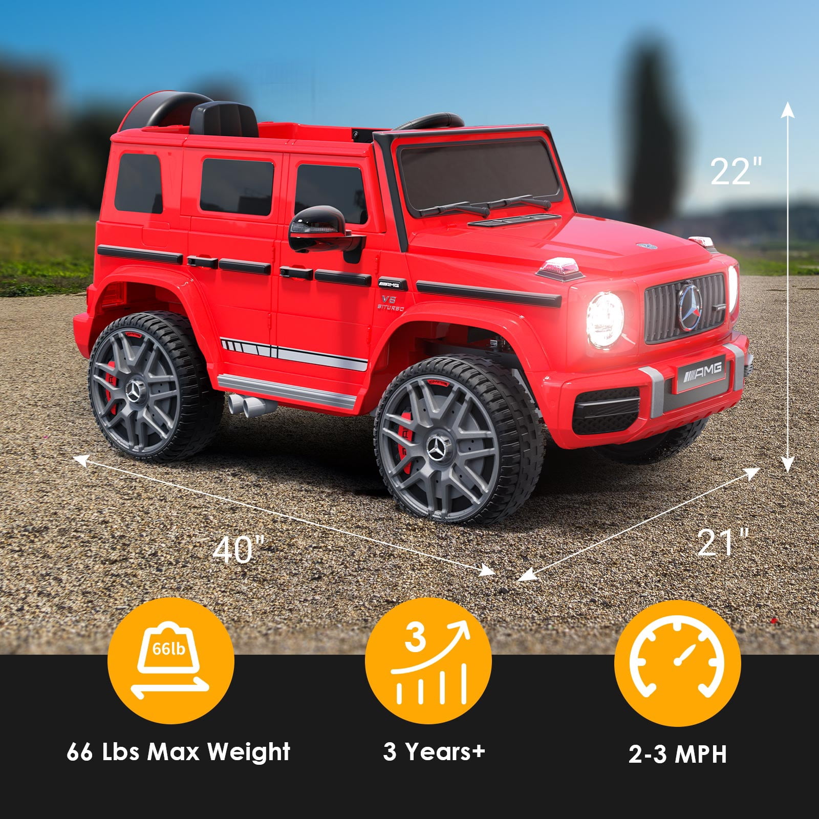 Buy 12V Mercedes-Benz G63 Licensed Powered Ride on Toy Car with Remote ...