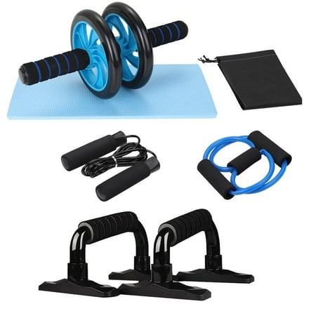 Abdominal Wheel Set Jump Rope Figure 8 Band Push-up Bracket Fitness ...