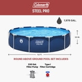 Coleman Steel Pro 12 ft. x 33 in. Round Metal Frame Above Ground Pool ...