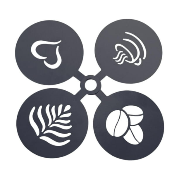 4 plantillas para decorar café, plantillas de arte reutilizables de ...