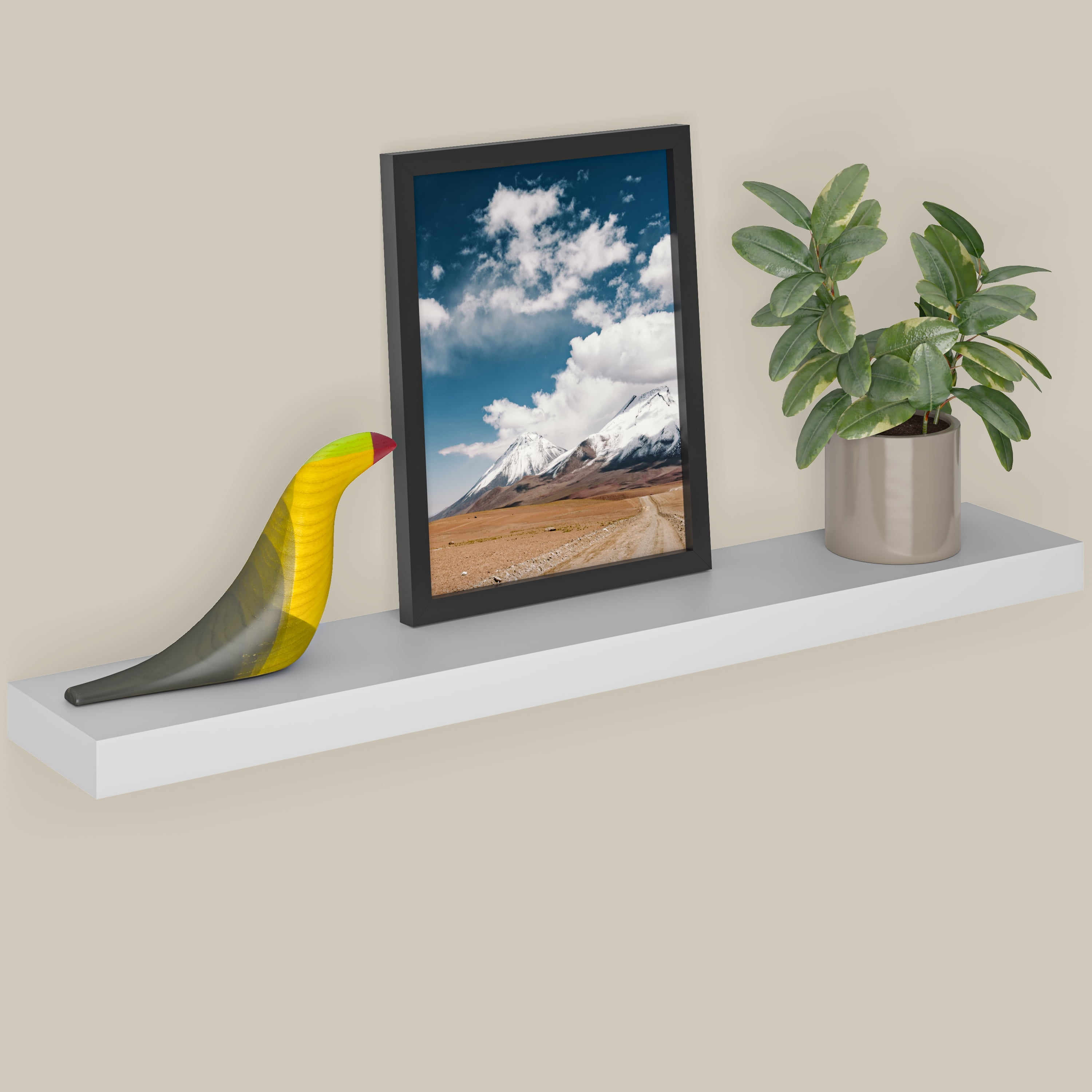 Ballucci 36" Floating Shelf, Wood Wall Mount Shelf with Invisible ...