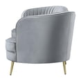 Pemberly Row 84 Inch Curved Kidney Shape Sofa with Channel Tufting in ...