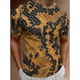 3D summer new gold snake scale pattern short-sleeved digital printing ...