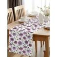 Burlap Table Runner 36 Inches Long, Spring Watercolor Purple Daisy Bees ...