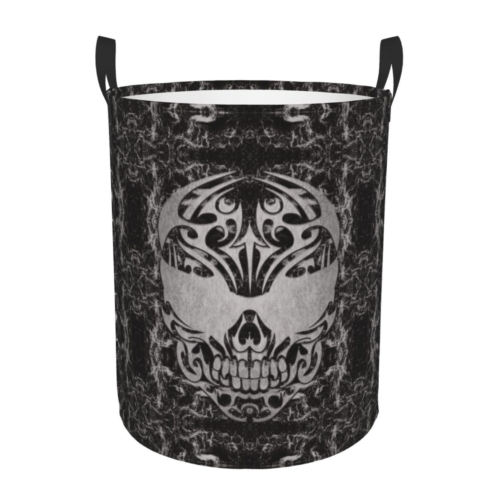 XMXT Collapsible Laundry Basket, Death Tribe Skeleton Print Waterproof ...
