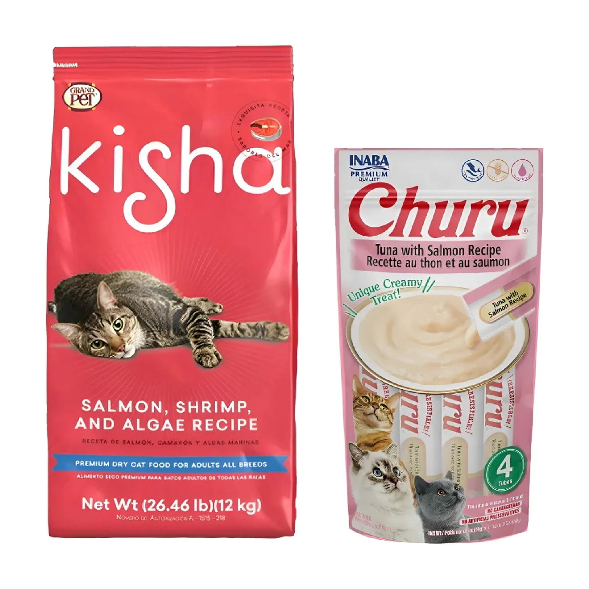KISHA 12 KG + Churu Snack Salmon y Atun 14 g (4 Pzas.) | Walmart en línea