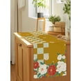 Burlap Table Runner 36 Inches Long, Japanese Red White Peony Non-Slip ...