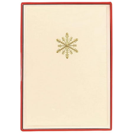 Graphique Traditional Snowflake Boxed Cards — 15 Embellished Gold Foil ...