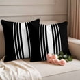 Abstract White Striped Outdoor Waterproof Throw Pillow Covers Set of 2 ...