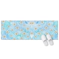 Daisy 2 Pieces Non-Slip Kitchen Mat Set, Floral Blue Background Blue ...