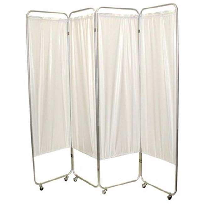 Standard 4-Panel Privacy Screen with casters, vinyl, white, 6 mm thick ...