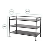 Seville Classics 3-Tier Stackable Interlock 12-Pair Resin Slat Sturdy ...