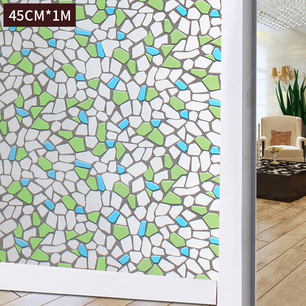 Heflashor Window Privacy Film Stained Glass Opaque Non-Adhesive Window ...