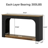 Tribesigns 55 Inch Console Table With LED Lights, 2 Tier Narrow Sofa ...