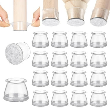 Ezprotekt 16 Pcs Clear Square Furniture Leg Sliders with Felt - Plastic ...