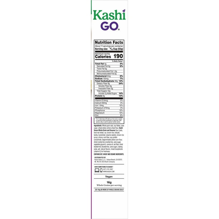Kashi Go Lean Nutrition Label