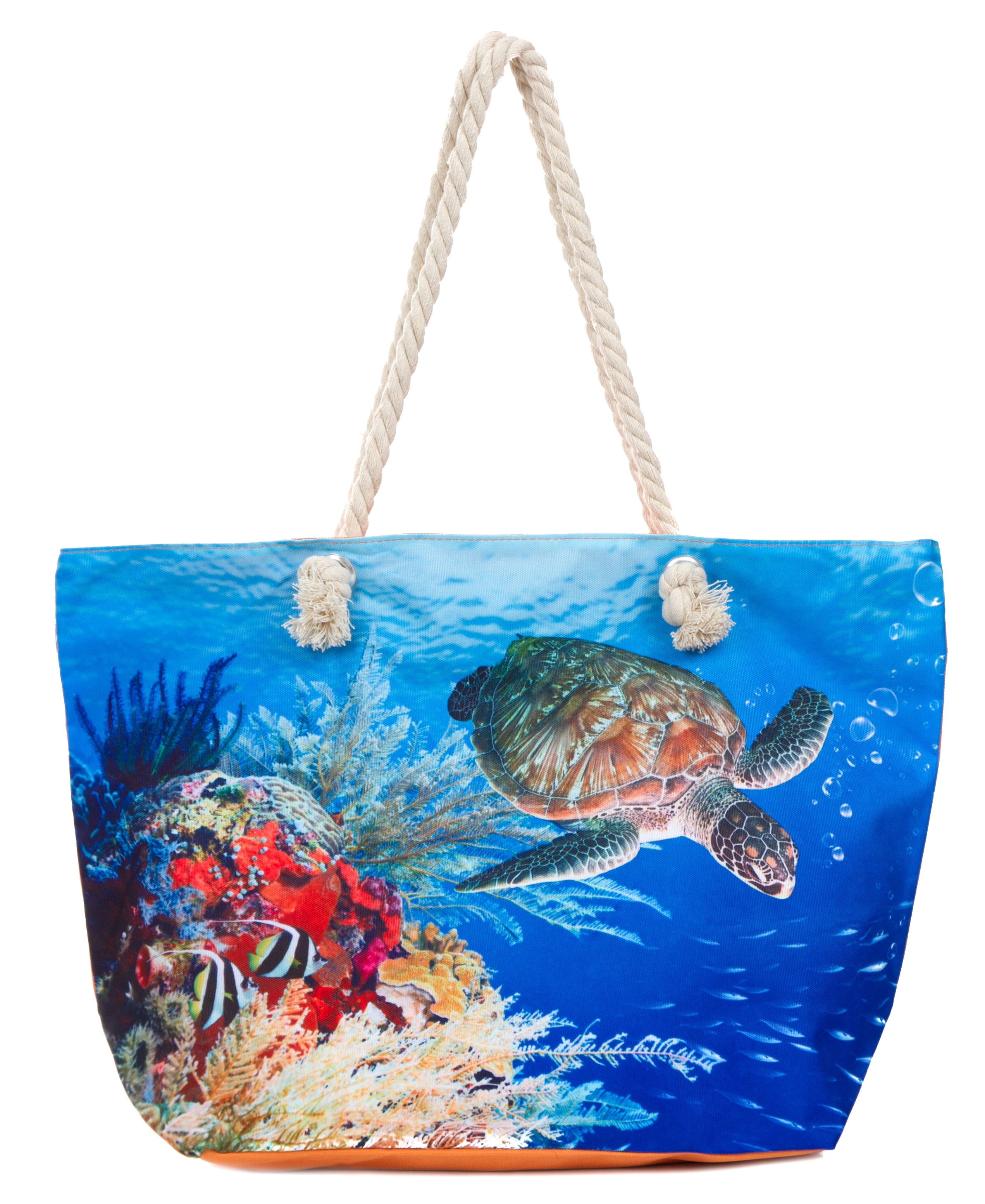 Large Beach Bag Tote, Water Resistant Canvas Tote, Sea Turtle - Walmart.com