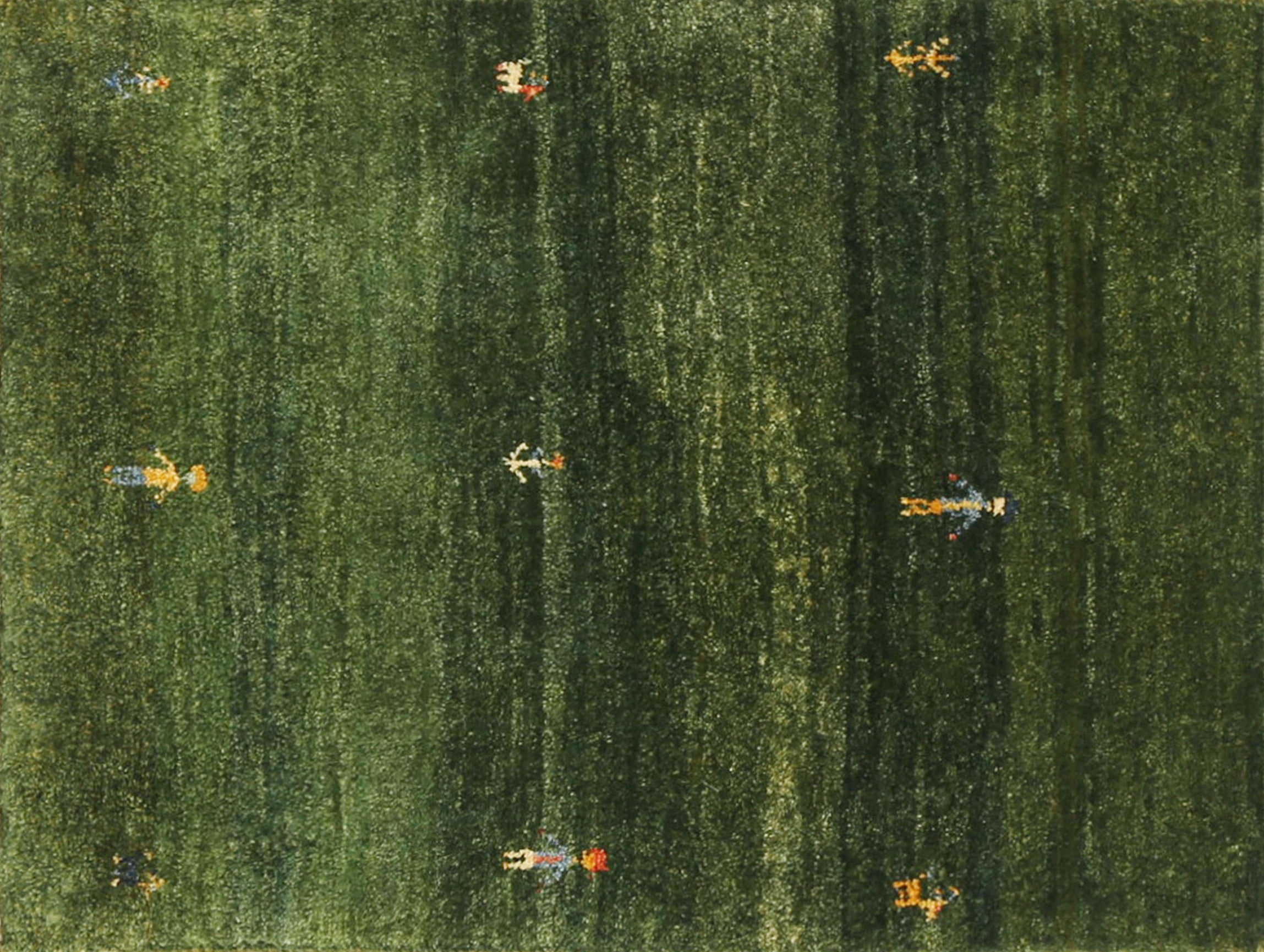 Ahgly Company Indoor Rectangle Contemporary Dark Forest Green Abstract ...