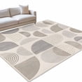 Abstract Semicircles Washable Area Rugs 2.7'x5', Boho Art Modern Taupe ...