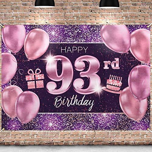 PAKBOOM Happy 93rd Birthday Banner Backdrop - 93 Birthday Party ...