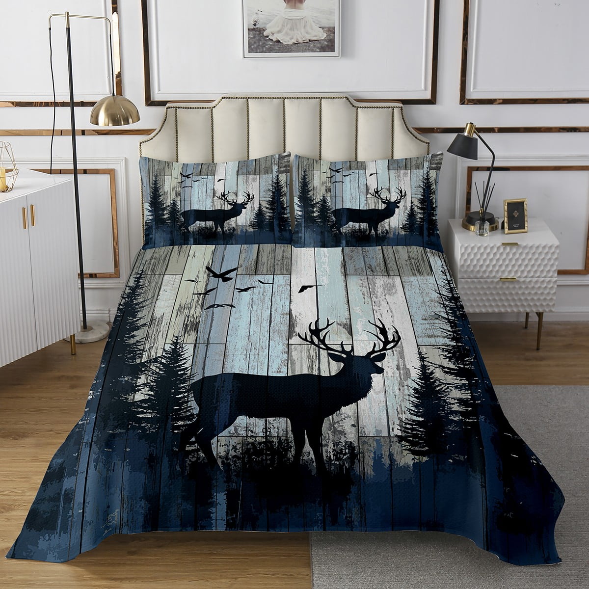 Click here for Erosebridal Deer Print Quilt Sets For King Size Be... prices