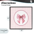 Stupell Industries Pink Bow with Circular Gingham Black Framed Giclee ...