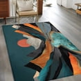 Abstract Mountain Peaks Area Rug 3x5 Washable Rug Non Slip Boho Red Sun ...