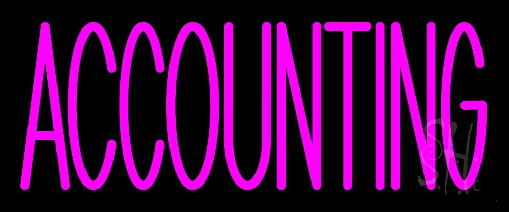 Pink Accounting LED Neon Sign 6 x 15 - inches, Black Square Cut Acrylic ...