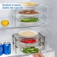 2pcs Refrigerator Organizer Stackable Fridge Rack Clear Plastic Kitchen ...