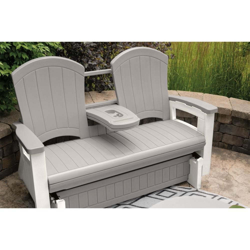 Click here for Suncast Adirondack Glider Chair With Console  Dura... prices