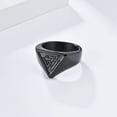 Men's Black Stainless Steel Valknut Ring - Nordic Viking Triangle Band ...
