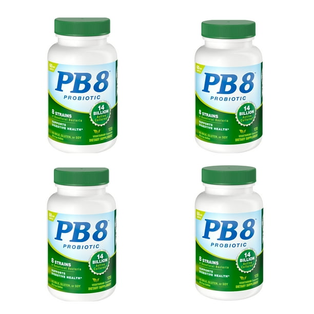 4 Pack Nutrition Now PB 8 Pro-Biotic Vegetarian Supplement, 120 Count ...