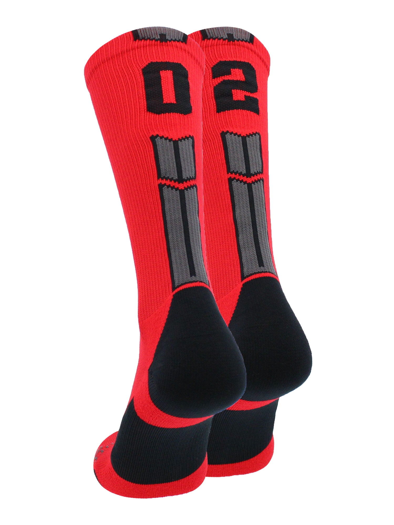Red/Black Player Id Crew Number Socks (#02, Medium) - Walmart.com