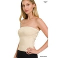 TheLovely Women's Casual Strapless Bandeau Cotton Tube Top w/Built-In ...