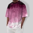 CIENVNSTG Mens Soft Crew Neck Tees Gradient Color Short Sleeve Design ...