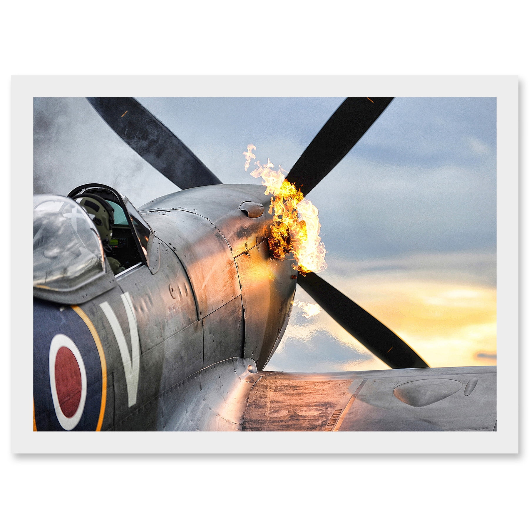 Taylor Military UK RAF Spitfire TE311 Fighter Plane Photo Artwork ...