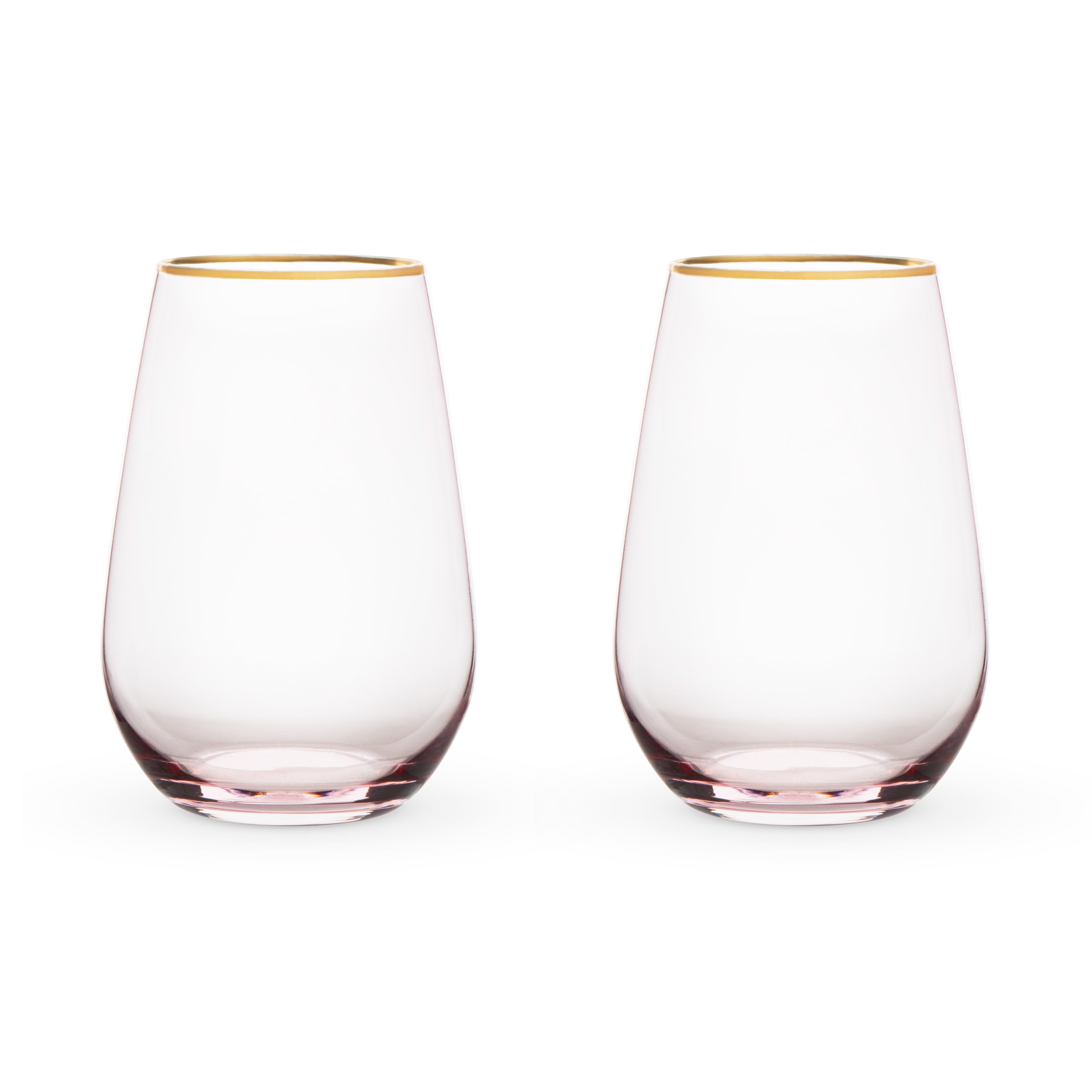 Rose Crystal Stemless Wine Glass Set By Twine®