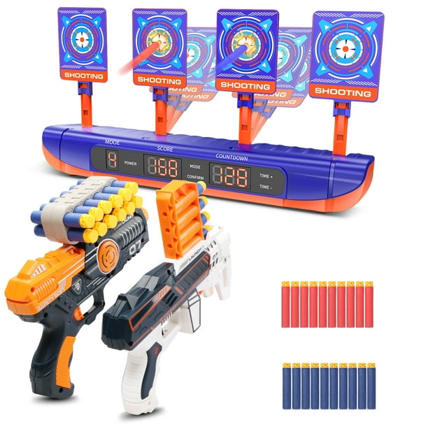 Hot Bee Electronic Shooting Target with 2 Foam Dart Blasters Outdoor ...