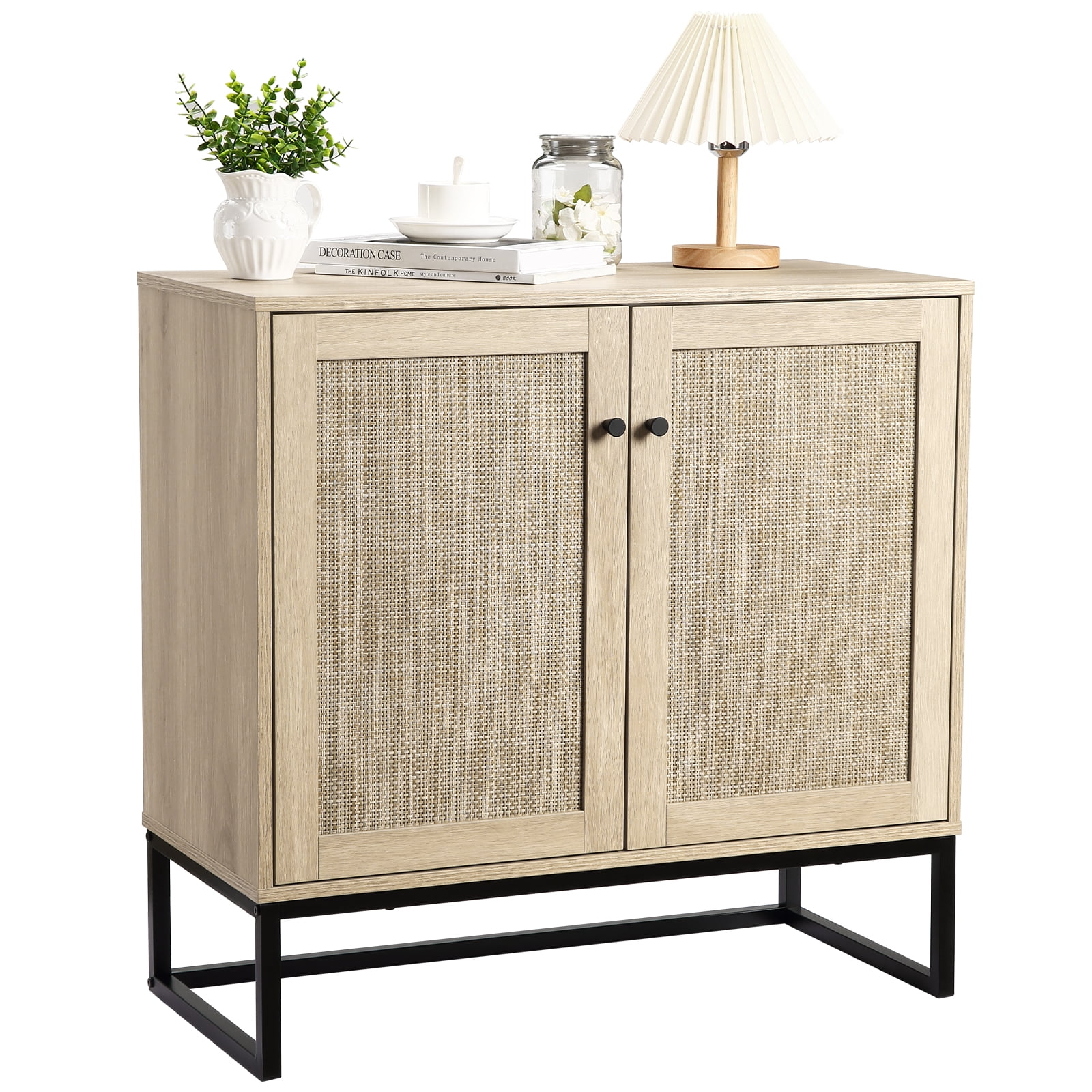 Click here for Akdsteel Sideboard Buffet Cabinet  Rattan Storage... prices