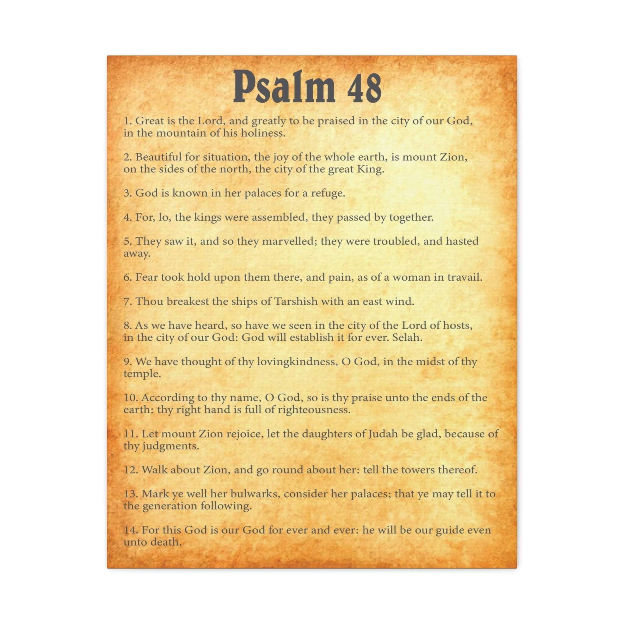 Scripture Walls Psalm 48 Chapter Gold Bible Canvas Christian Wall Art ...