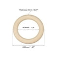 30Pack 50mm(2") Natural Wood Rings, 8mm Smooth Unfinished Wooden ...