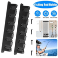 Fishing Rod Rack Vertical Holder Horizontal Wall Mount Boat Pole Stand ...
