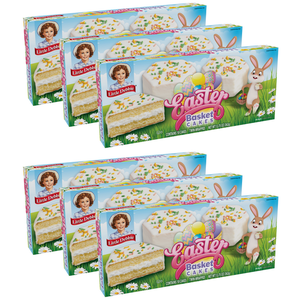 Little Debbie Easter Basket Cakes, 6 Boxes, 60 Vanilla-Flavored Snack ...