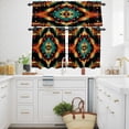 Abstract Ethnic Style Pattern Kitchen Curtains Valance and Tier Set ...