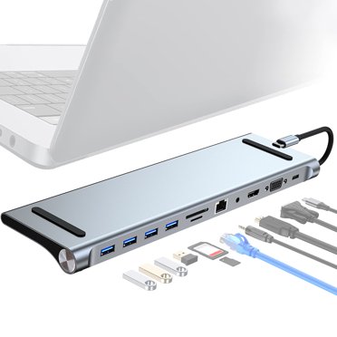 Prociv USB C Laptop Docking Station Stand 10 in 1 Folding Tilt Triple ...